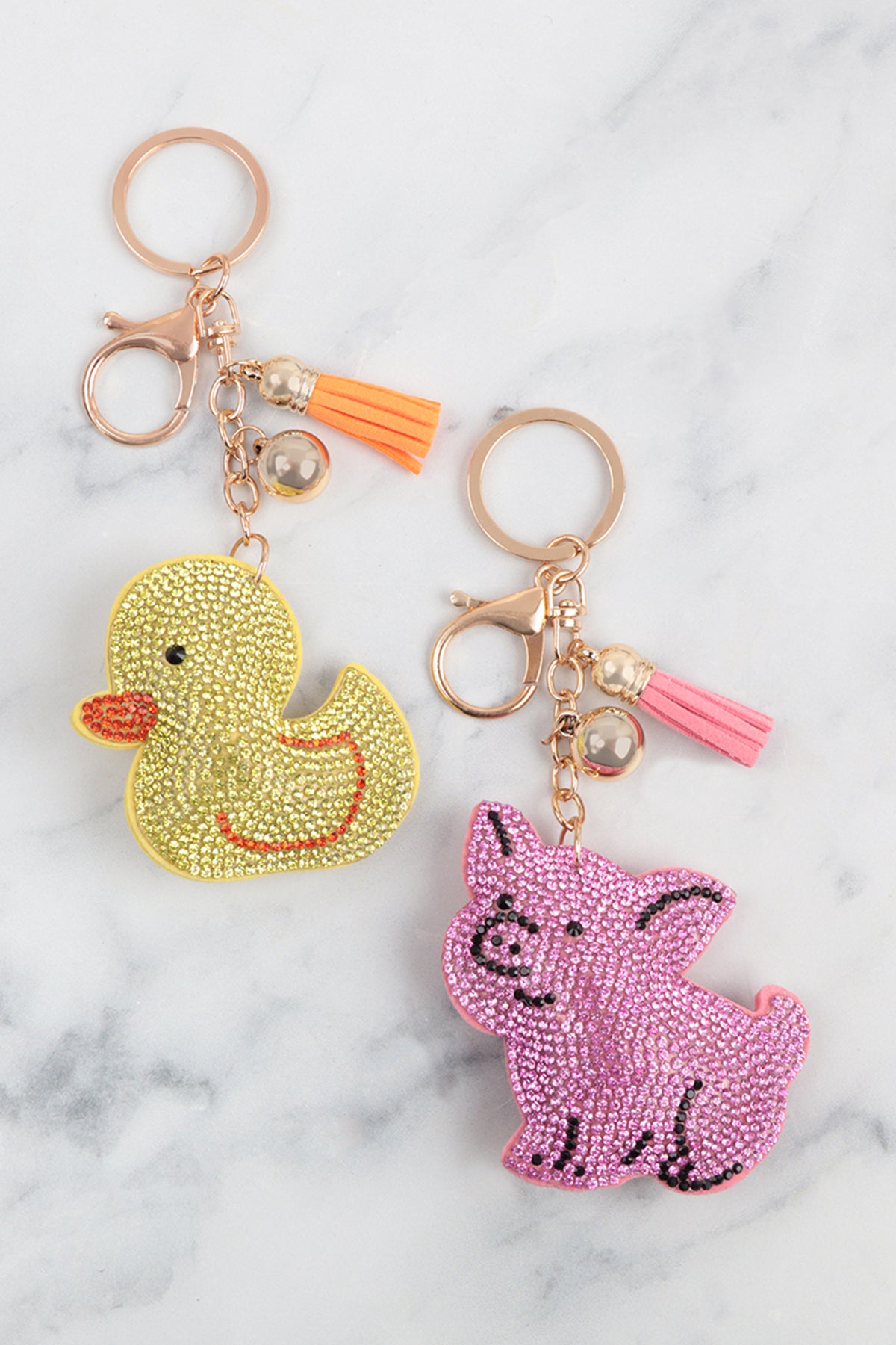 YELLOW DUCK RHINESTONE TASSEL KEYCHAIN – MYS Wholesale