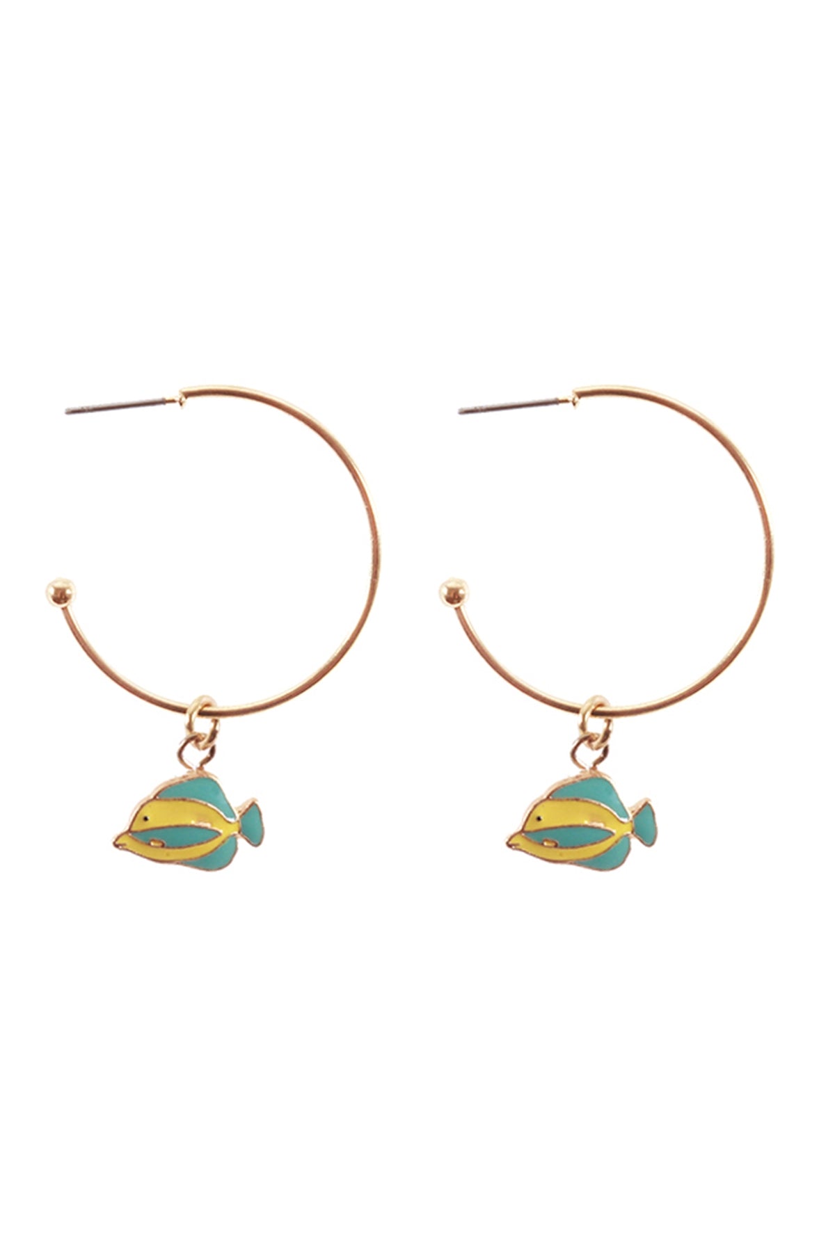 METAL EPOXY SEA LIFE FISH HOOP ROUND EARRINGS – MYS Wholesale
